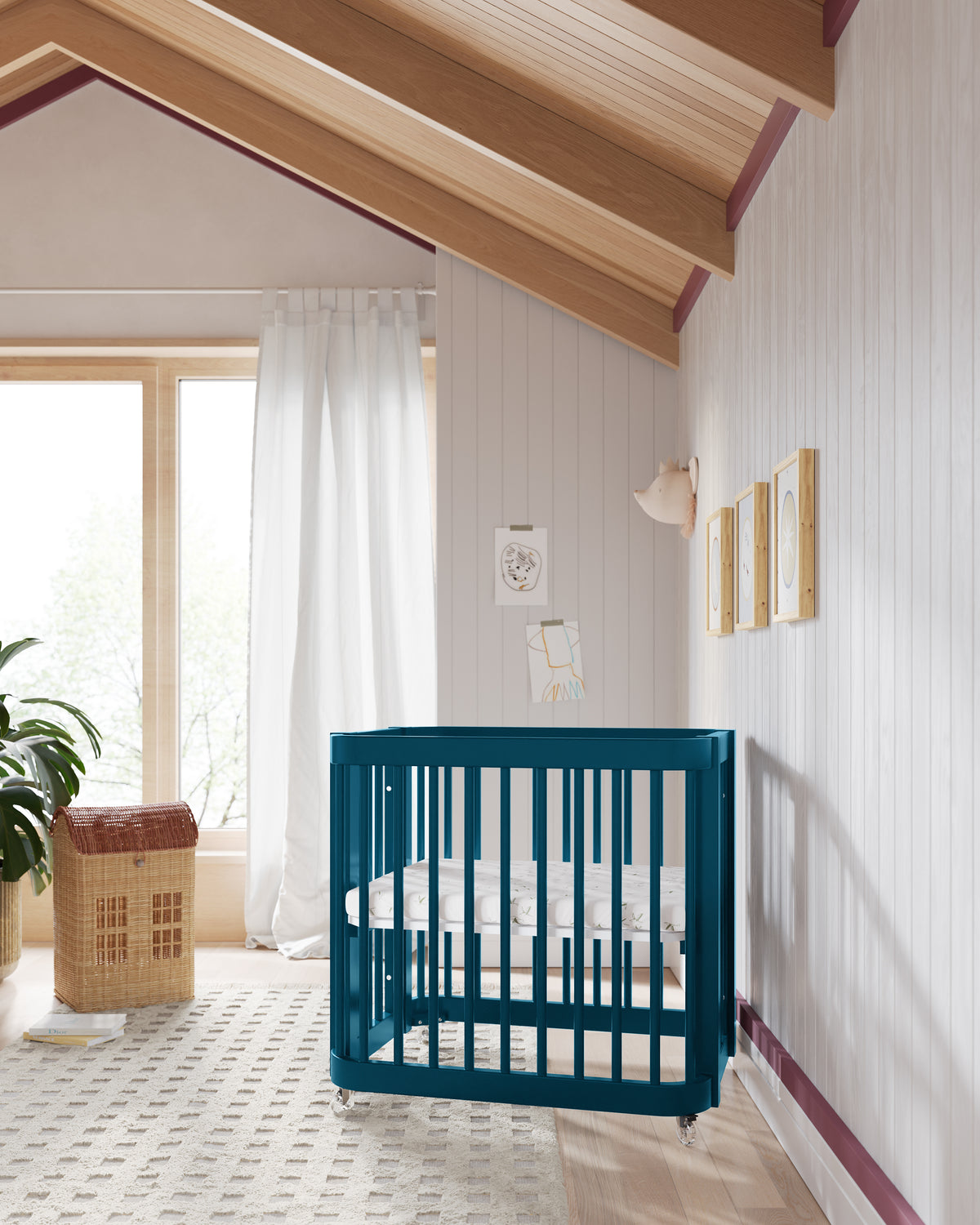 The Wave Crib in Color | Convertible Crib To Toddler Bed | Nestig
