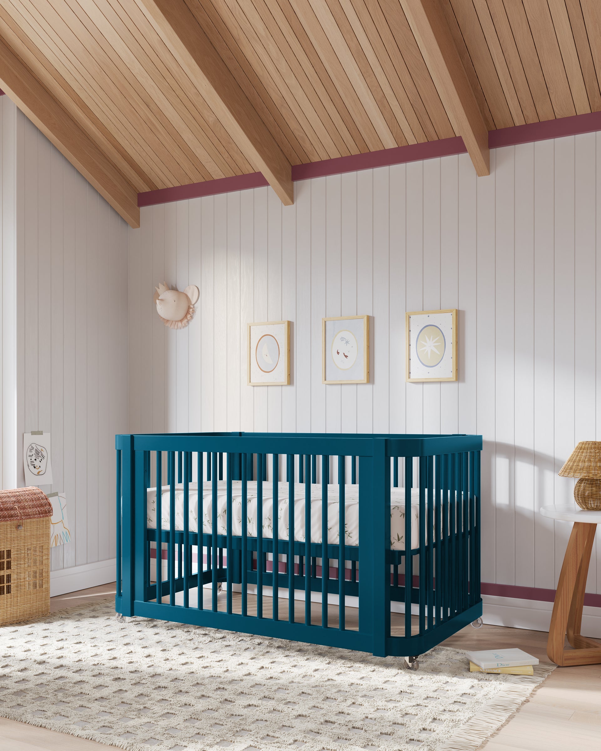 The Wave Crib in Color | Convertible Crib To Toddler Bed | Nestig