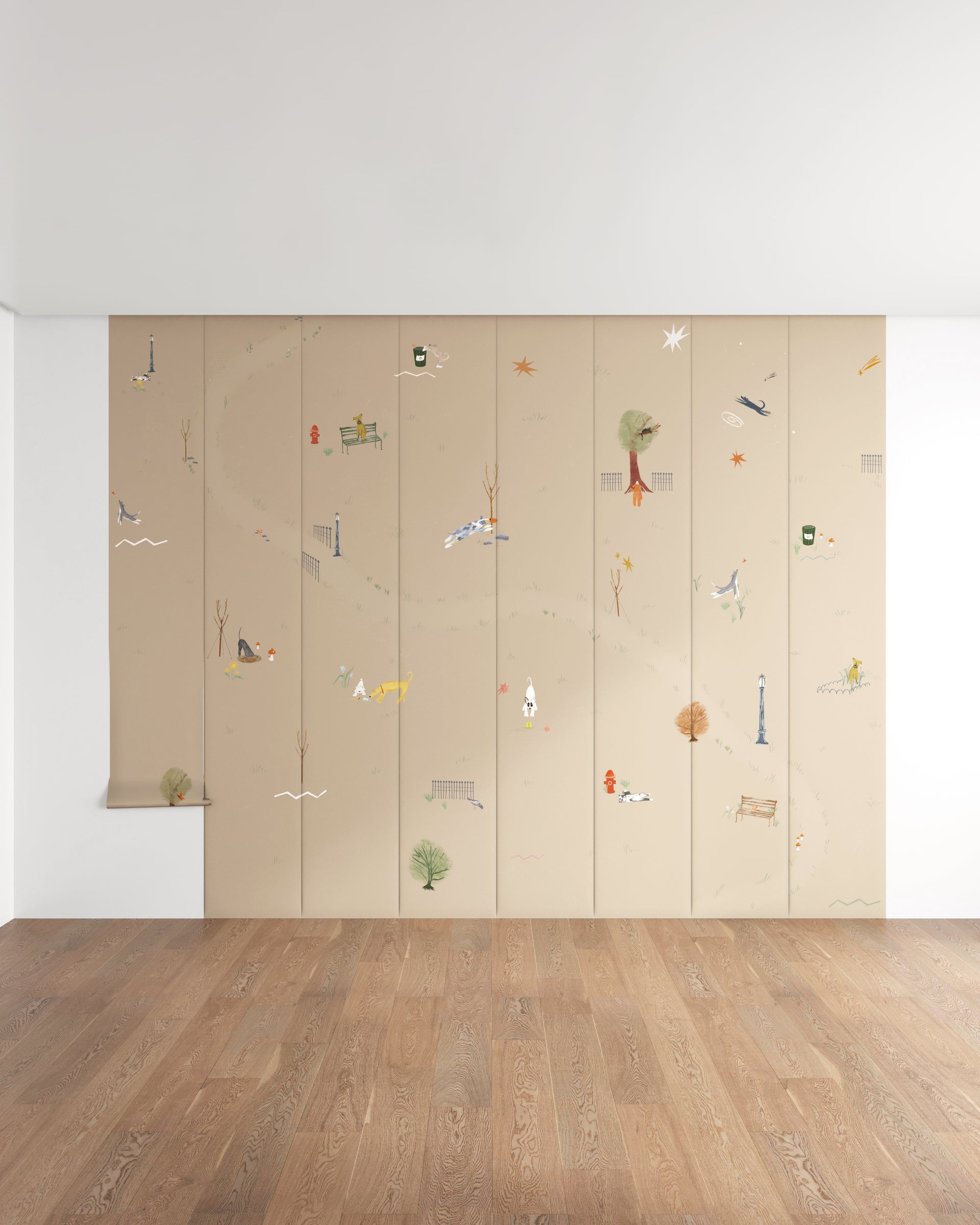 Central Park Dogs Wall Mural | Nestig