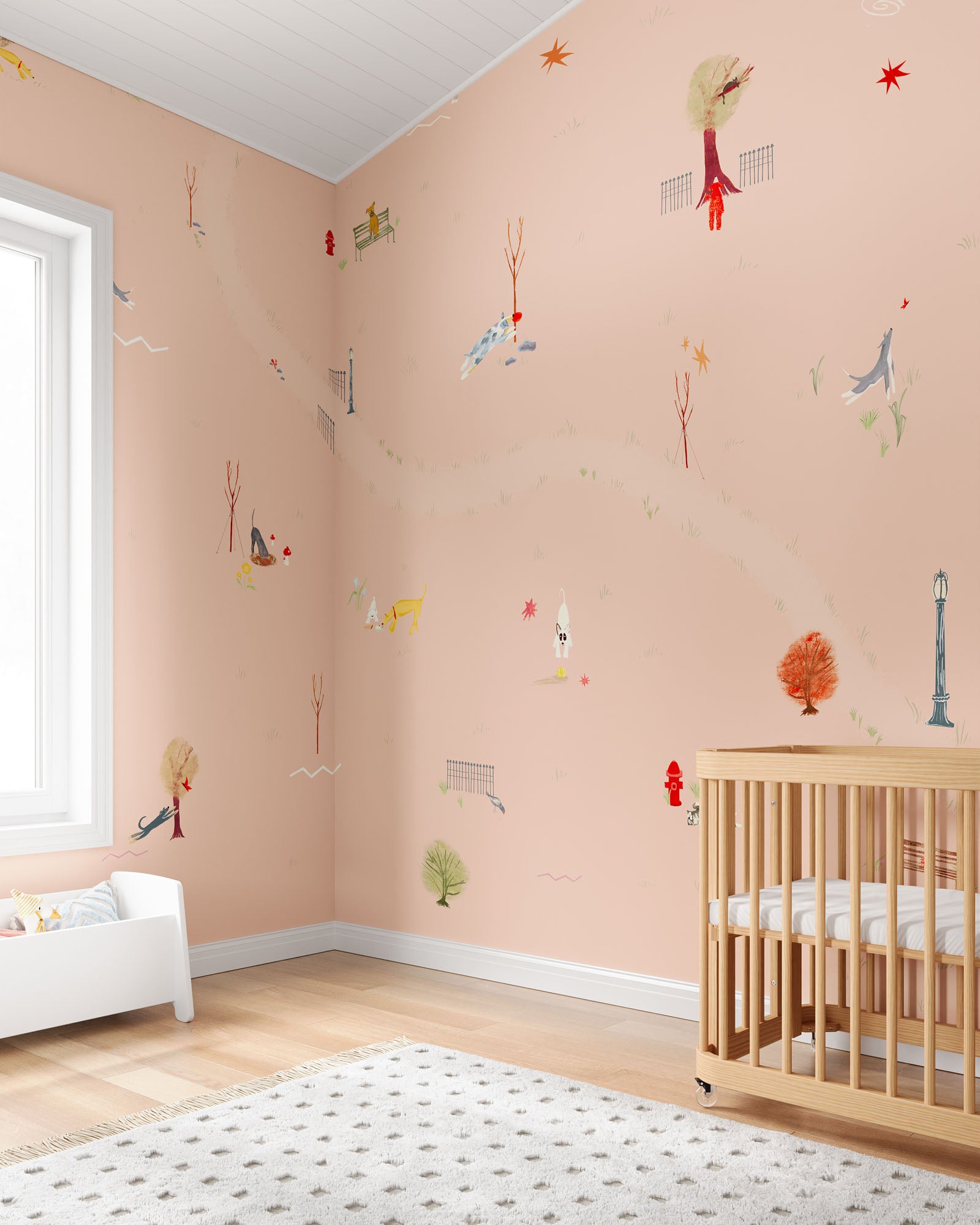 Central Park Dogs Wall Mural | Nestig