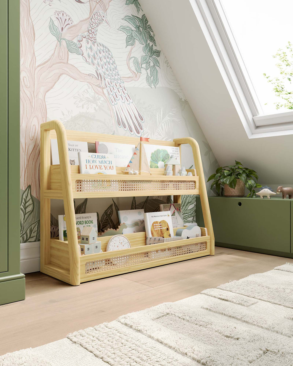 Rattan Montessori Bookshelf | Nestig