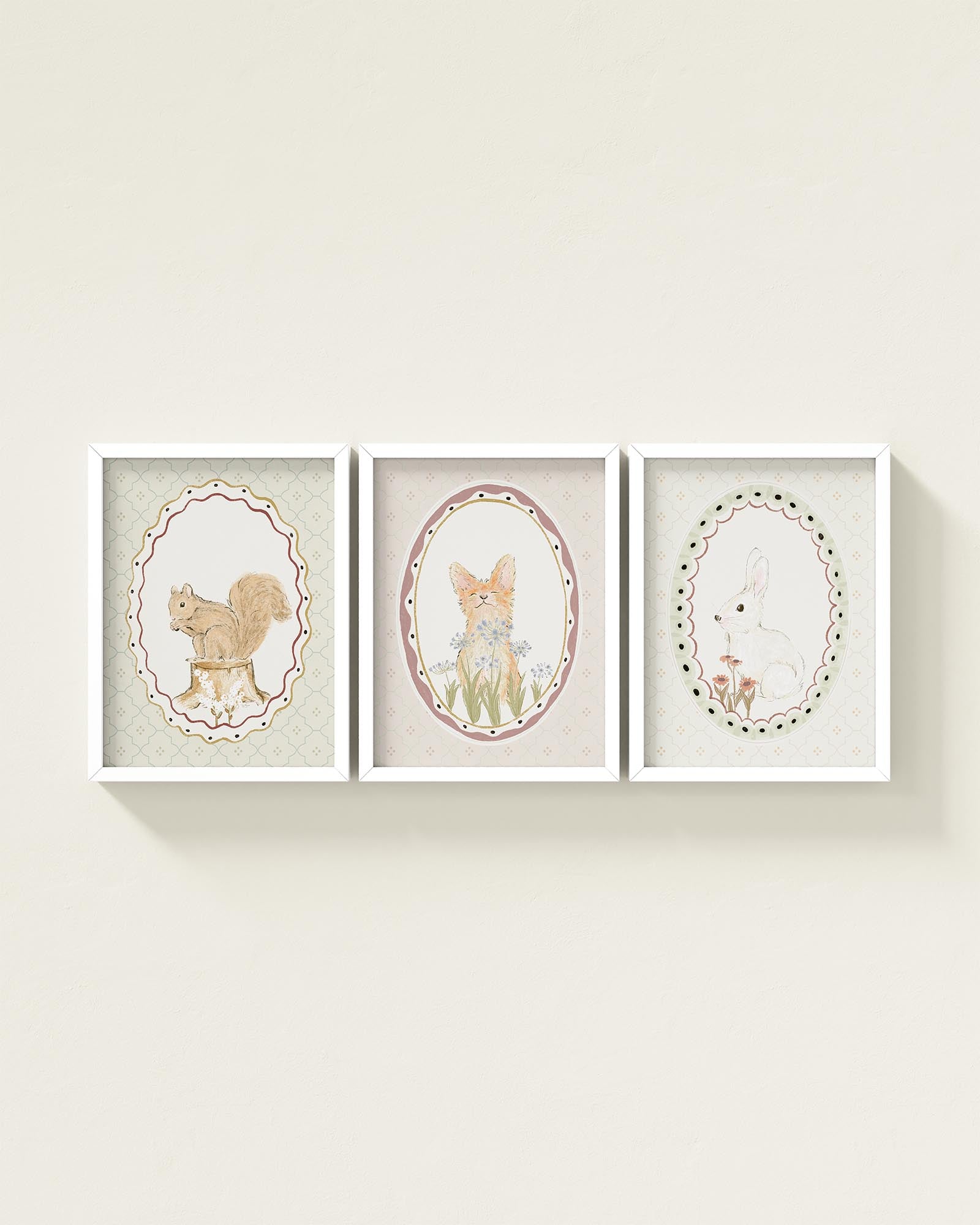 Meadow Friends Framed Wall Art Set | Nestig