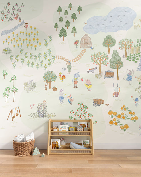 Friendly Farm Wall Mural | Nestig