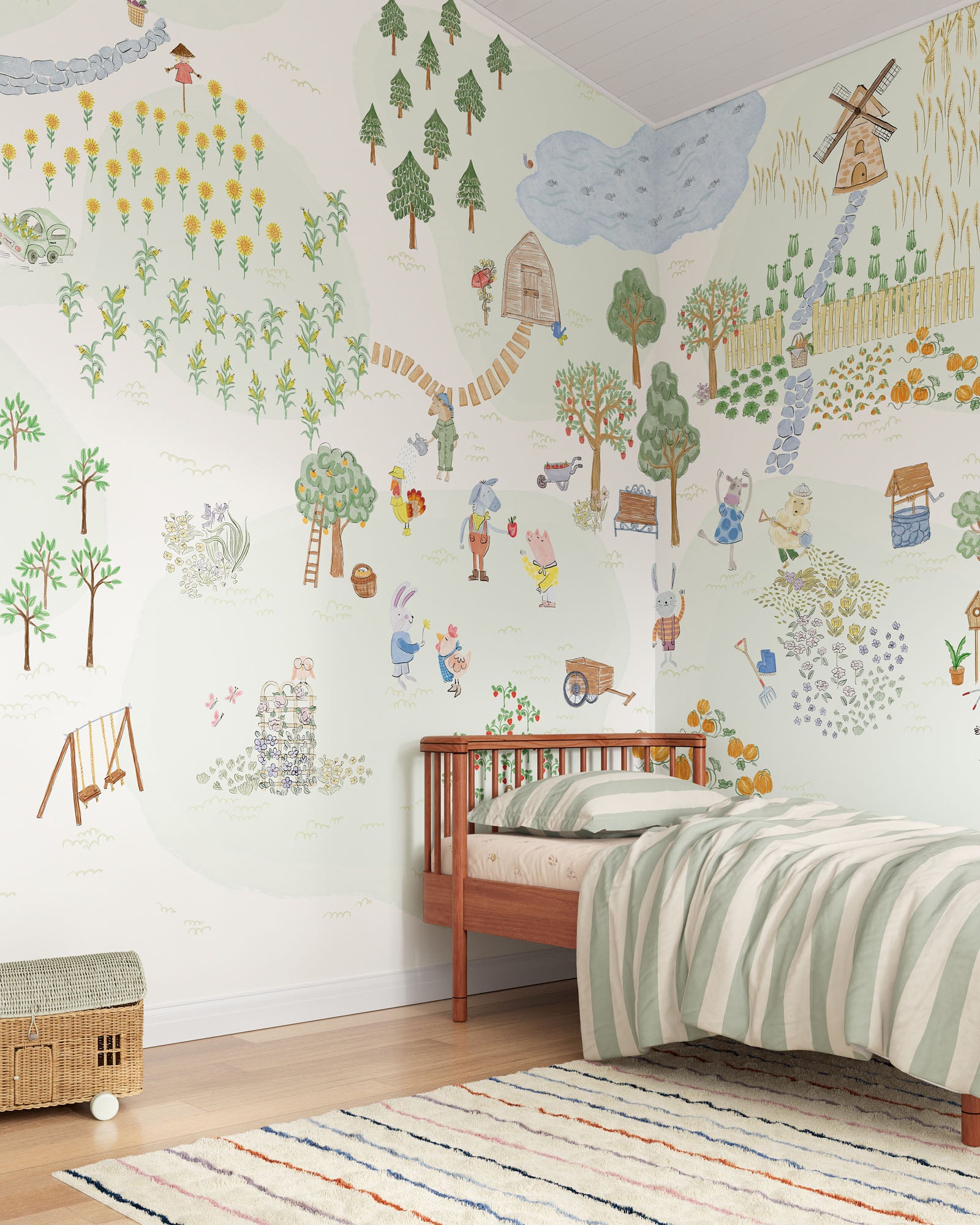 Friendly Farm Wall Mural | Nestig