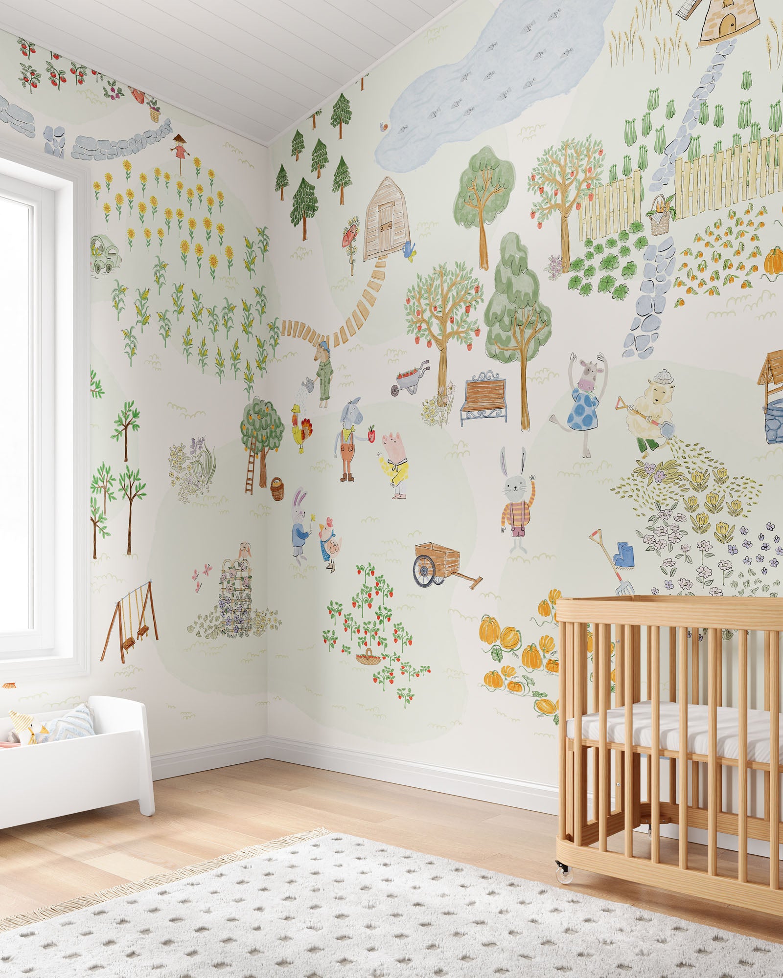 Friendly Farm Wall Mural | Nestig