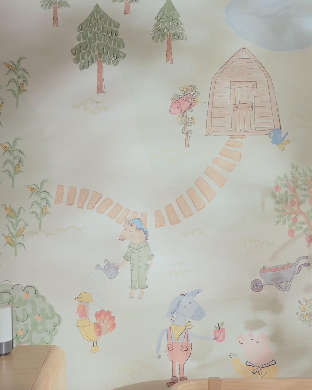 Friendly Farm Wall Mural | Nestig