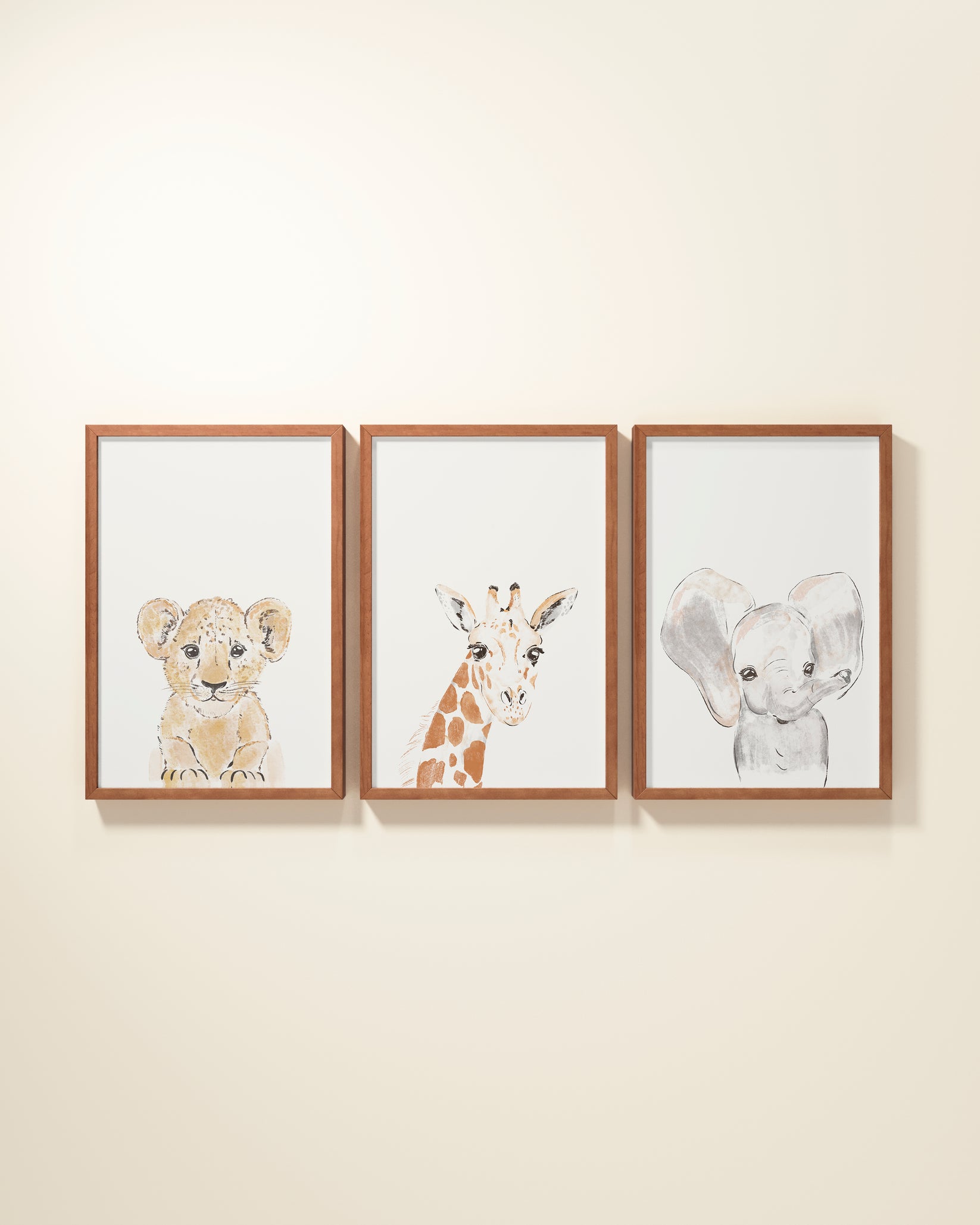 Safari Animals Framed Wall Art Set | Nestig