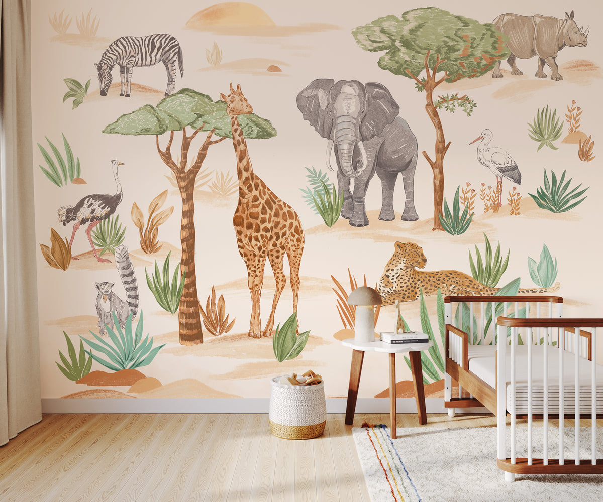 Wild Animals Wall Mural | Nestig